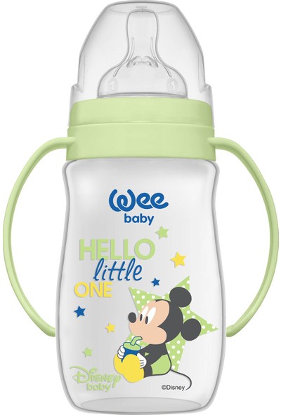 Wee Baby 178 Disney Kulplu Pp Biberon 250 ml - Yeşil Wee Baby 178 Disney Kulplu Pp Biberon 250 ml - Yeşil
