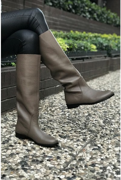 Trendytopuk Vizon Deri Çizme - Jennıfer