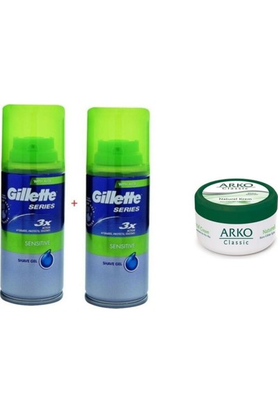 Gillette Series Tıraş Jeli Hassas 75 mlx2 + Arko Classic 150 ml Gillette Series Tıraş Jeli Hassas 75 mlx2 + Arko Classic 150 ml