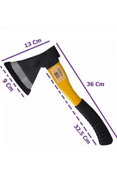 Rekotools Fiber Saplı Kauçuk Kaplamalı Keskin Balta Rekotools Fiber Saplı Kauçuk Kaplamalı Keskin Balta