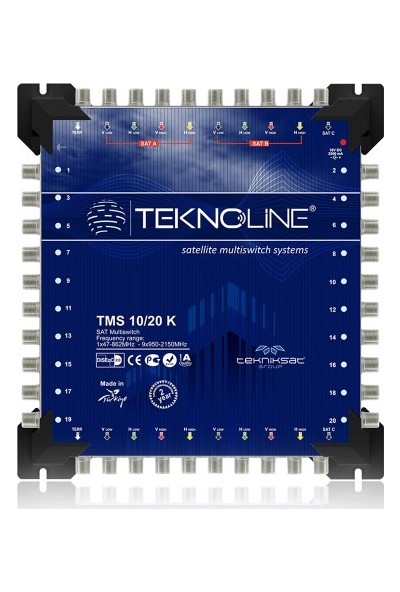 Teknoline Tms-10/20-K 10 Giriş 20 Abone Çıkış Kaskatlı Multiswitch Santral Teknoline Tms-10/20-K 10 Giriş 20 Abone Çıkış Kaskatlı Multiswitch Santral