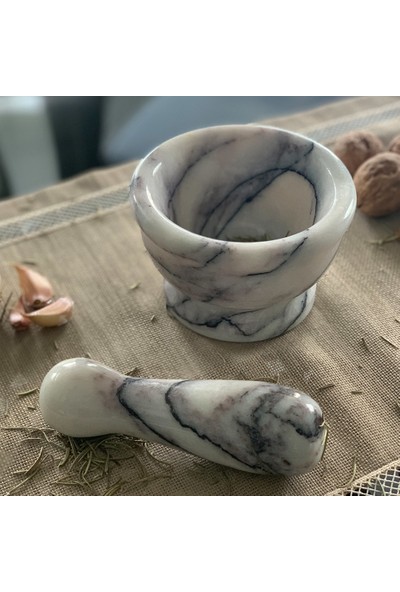 Palm Design Co El Yapımı Doğal Mermer Havan - Tokmak Hediyeli, 12X7 Cm, Leylak Palm Design Co El Yapımı Doğal Mermer Havan - Tokmak Hediyeli, 12X7 Cm, Leylak