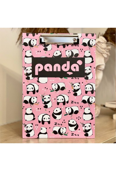 Sobremesa Panda Tasarım Metal Aparatlı Sekreterlik Pembe