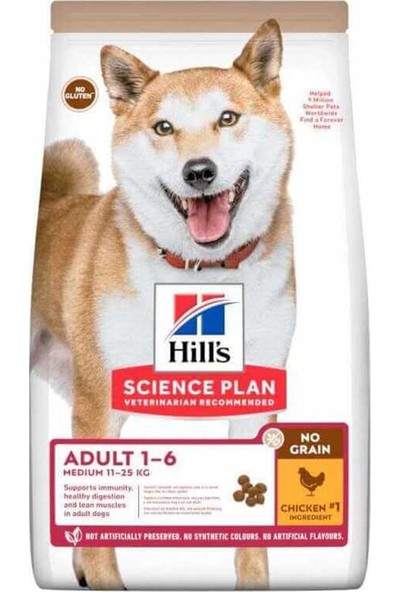Hills Tahılsız Orta Irk Tavuklu Yetişkin Köpek Maması 12 kg
