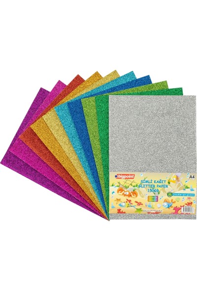 Bigpoint Simli Kağıt A4 Karışık 10'Lu 150 Gr