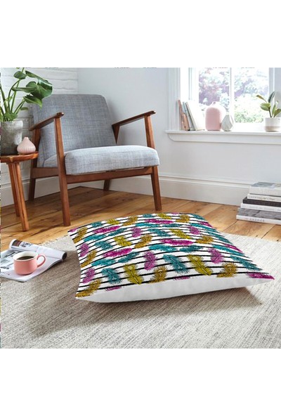 RealHomes Modern Sanat Tasarımlı Dijital Baskılı Yer Minderi RealHomes Modern Sanat Tasarımlı Dijital Baskılı Yer Minderi