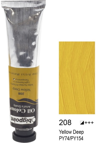 Bigpoint Yaglı Boya 45 Ml Yellow Deep 208 Bigpoint Yaglı Boya 45 Ml Yellow Deep 208