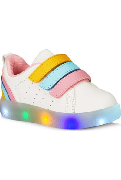Vicco 220 P21Y.212 Işıklı Çocuk Spor Ayakkabı - Beyaz-Pembe - 30
