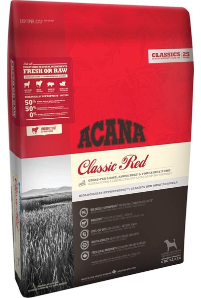 Acana Classic Red Kuzulu ve Sığırlı Tahılsız Köpek Maması 2 kg