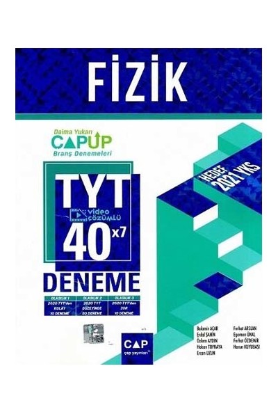Çap Yayınları TYT Fizik 40 x 7 Up Deneme - Erdal Şahin