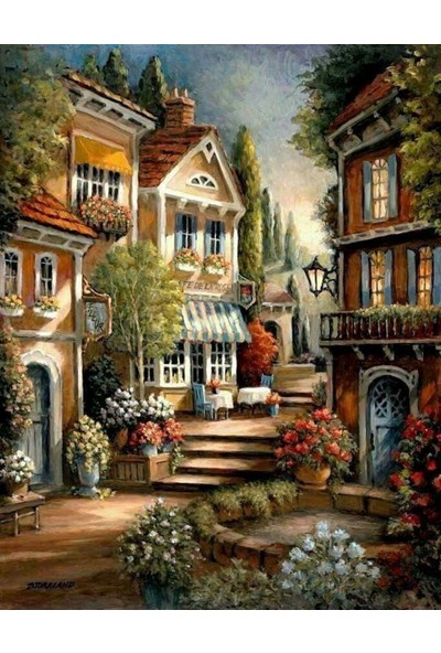 Marcel Sanat Dar Sokak ve Evler Elmas Mozaik Tablo 46 x 58 cm Marcel Sanat Dar Sokak ve Evler Elmas Mozaik Tablo 46 x 58 cm