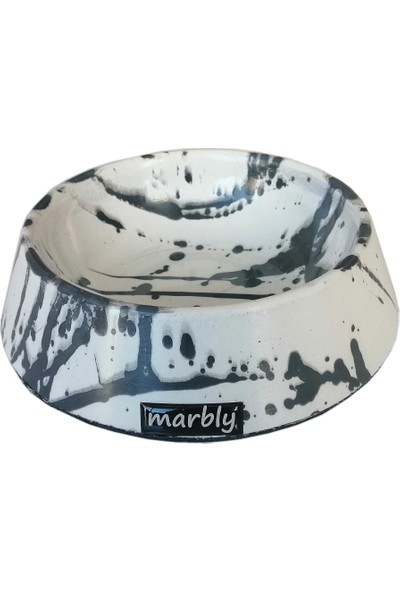 Marbly Zebra Mermerit Köpek Mama Su Kabı 1000 ml Marbly Zebra Mermerit Köpek Mama Su Kabı 1000 ml