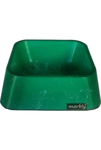 Marbly Yeşil Dalgalı Mermerit Köpek Mama Su Kabı 500 ml