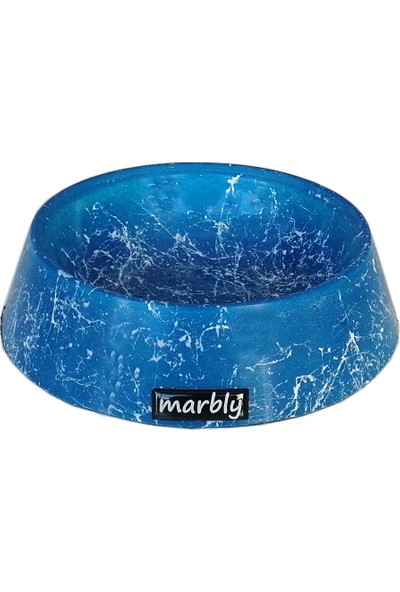 Marbly Mavi Dalgalı Mermerit Köpek Mama Su Kabı 1000 ml