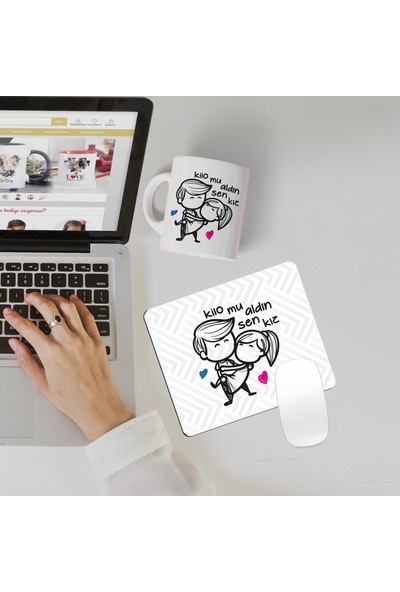 Hediyehanem Kilo Mu Aldın Sen Kız Kupa Bardak ve Mouse Pad Hediyehanem Kilo Mu Aldın Sen Kız Kupa Bardak ve Mouse Pad