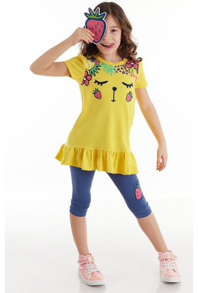 Denokids Çilek Kız Tunik Takım