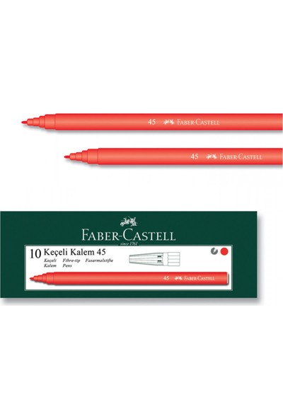 Faber-Castell 5061 Keçeli Kalem 10'lu Kırmızı