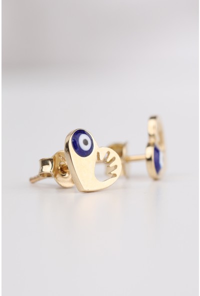 Kolyecik Nazarlı Bebek El Izi Küpe