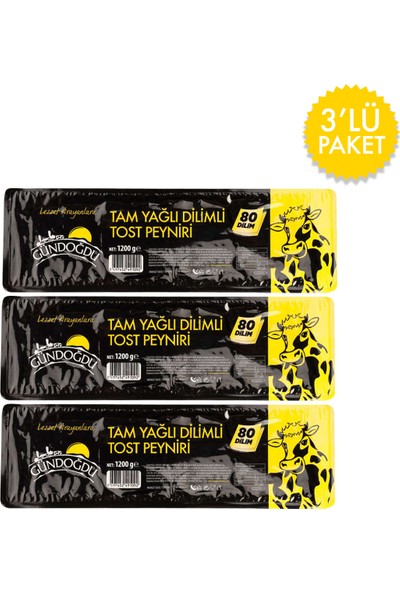 Gündoğdu Dilimli Kaşar Peyniri 1200G 3lü
