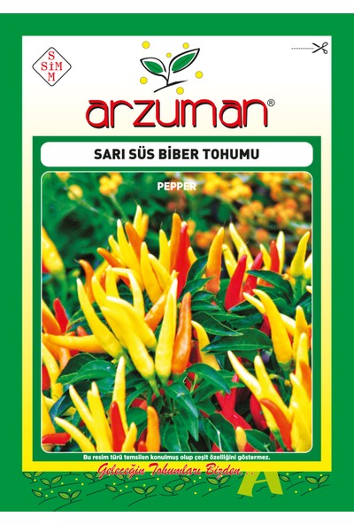 Arzuman Sarı Süs Biber Tohumu (Yukarı Bakan) 5 Gram