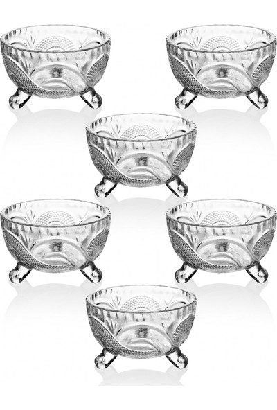 Queen's Kitchen 6 Adet Kristal 3 Ayaklı Lüx Çerezlik Kase Takımı Queen's Kitchen 6 Adet Kristal 3 Ayaklı Lüx Çerezlik Kase Takımı