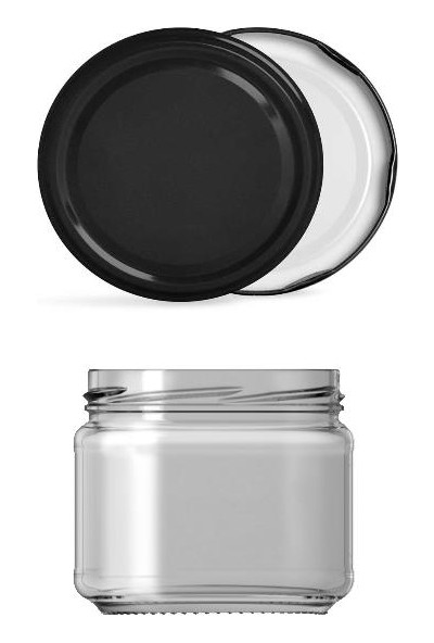 Paşabahçe Cam Kavanoz 300 cc Siyah Kapaklı 6 Adet Magnolia