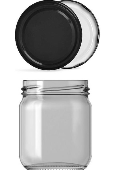 Paşabahçe Cam Kavanoz 210 cc Siyah Kapaklı 6 Adet Mama