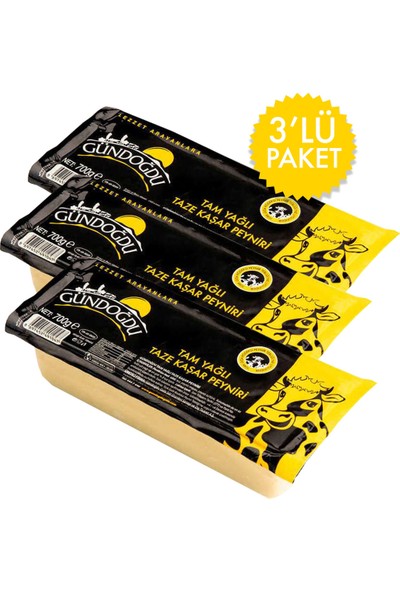 Gündoğdu Taze Kaşar Peyniri 700 gr x 3