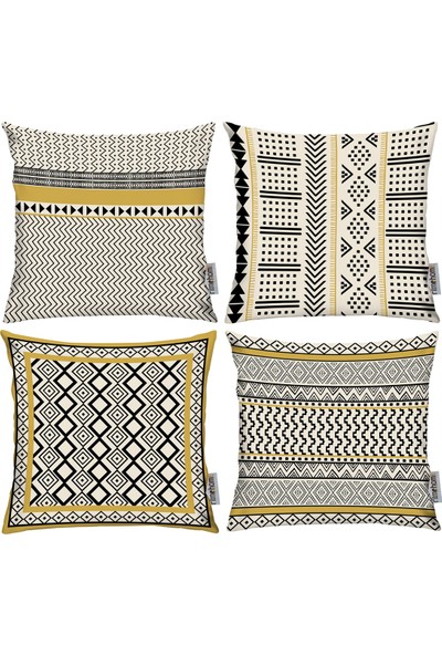 Ritmo Home Iskandinav Etnik 4'lü Kırlent Kılıfı Ritmo Home Iskandinav Etnik 4'lü Kırlent Kılıfı
