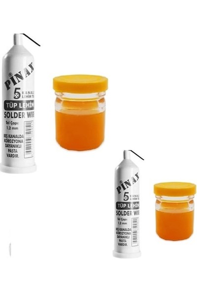 Pinax 4 Adet Pinax 5 Kanallı Lehim Teli 1,2 mm + Lehim Pastası 40 gr Pinax 4 Adet Pinax 5 Kanallı Lehim Teli 1,2 mm + Lehim Pastası 40 gr