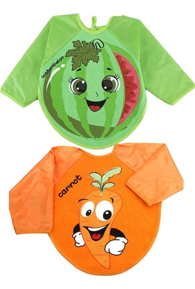 Belinay 2 Adet Giyilebilir Meyve Desenli Kollu Mama Önlüğü