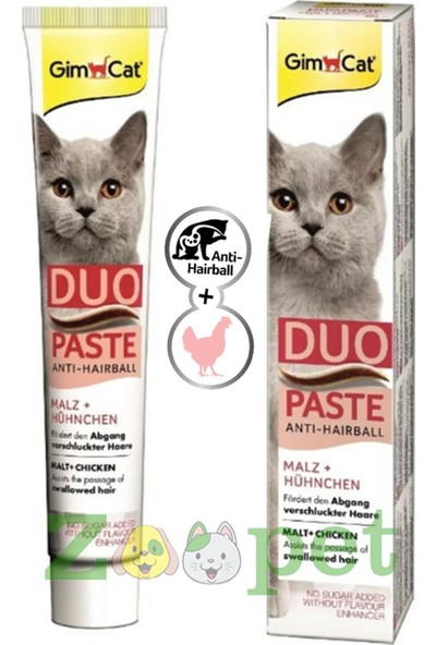 Gim Cat Gimcat Anti-Tüy Yumağı Duo Paste Tavuk+Malt 50 gr Gim Cat Gimcat Anti-Tüy Yumağı Duo Paste Tavuk+Malt 50 gr