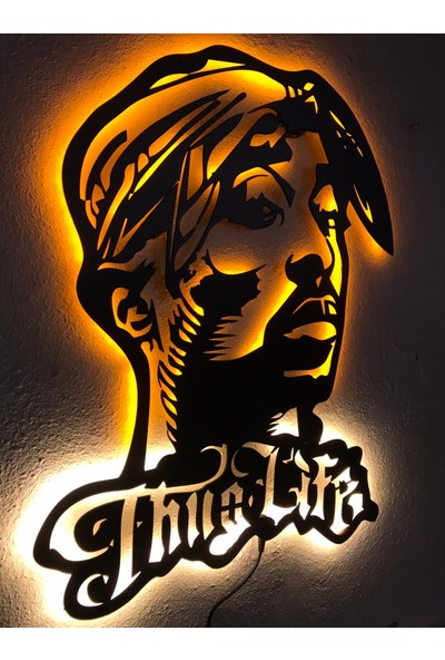 Dekoraven Tupac Shakur Thug Life Işıklı Tablo