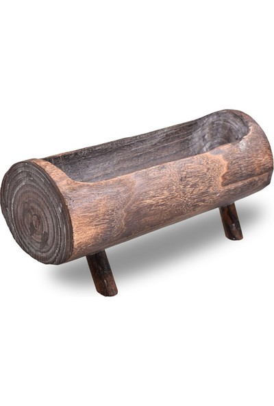 Bambum Bendan Ayaklı Otantik Eskitme Efektli Lüx Saksı