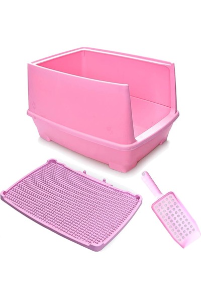 Zoopet Yarı Açık Kedi Tuvalet Seti Pembe Zoopet Yarı Açık Kedi Tuvalet Seti Pembe