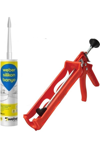 Hmo Dizayn Weber Kararmayan, Küflenmeyen Antibakteriyel Banyo Silikonu (Şeffaf) 280 ml + Silikon Tabancası