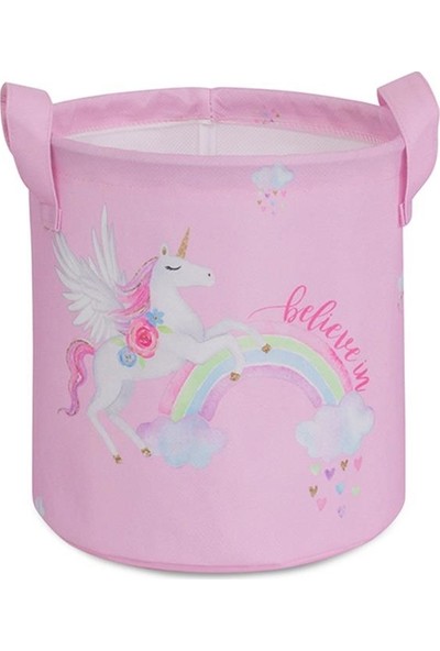 Ocean Home Unicorn Baskılı Çocuk Odası Sepeti - 20 x 20 cm