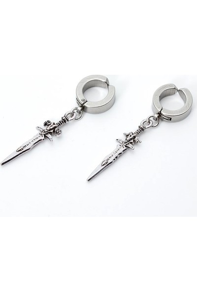 Chavin Çelik Kılıç Sallantılı Unisex Küpe EI33