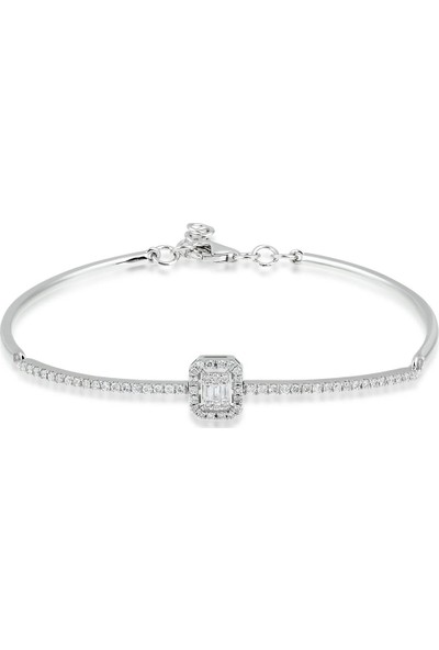 İber Diamond İber F Renk SI 0.39 Karat Pırlanta Taşlı Baget Bileklik - PBL0216