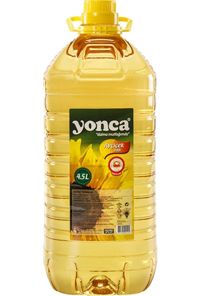 Yonca Ayçiçek Yağı Pet 4,5 Lt