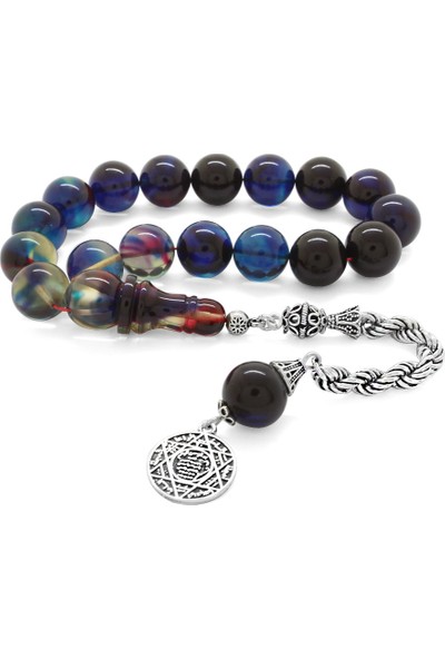 Co Cadeaux 925 Ayar Gümüş Halat Püsküllü Süzme Bonibon Ateş Kehribar Efe Tesbih