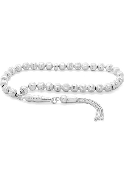 Co Cadeaux Kalem Işçilikli Küre Kesim 925 Ayar Gümüş Tesbih Co Cadeaux Kalem Işçilikli Küre Kesim 925 Ayar Gümüş Tesbih