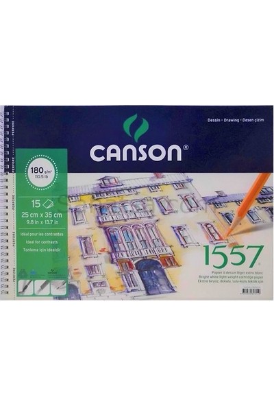 Canson 1557 Resim ve Çizim Blok 180 gr 15 Yaprak Resim Defteri 25 x 35 cm
