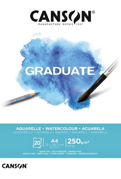 Canson Sulu Boya Bloğu Graduate 20 Sayfa A4 250 gr Canson Sulu Boya Bloğu Graduate 20 Sayfa A4 250 gr