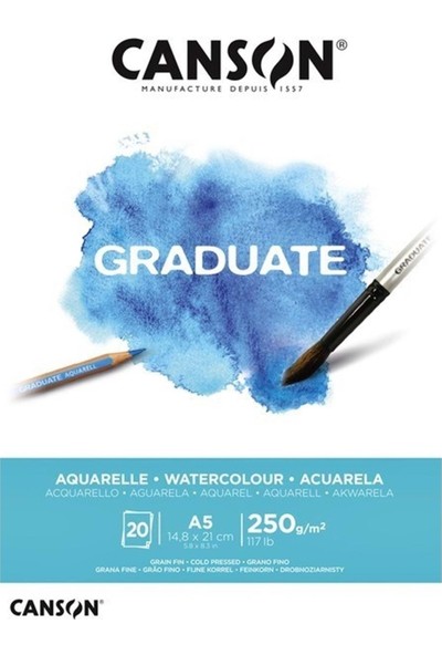 Canson Sulu Boya Bloğu Graduate 20 Sayfa A5 250 gr Canson Sulu Boya Bloğu Graduate 20 Sayfa A5 250 gr