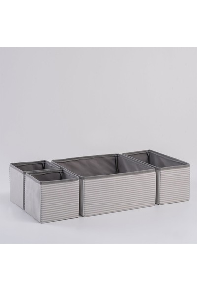 Ocean Home Gri Çizgili Çekmece İçi Organızer Set
