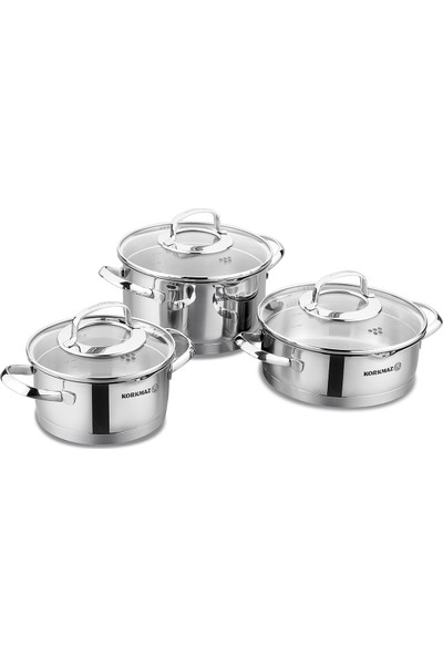 Korkmaz Steama 6 Parça Tencere Seti