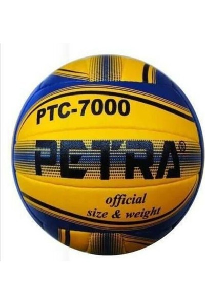 Petra Ptc 7000 Voleybol Topu El Dikişli Voleybol Topu Beyaz - Mavi - Ptc - 7000