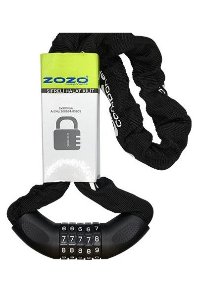 Zozo Bisiklet Zincir Kilit 5 Şifreli 90CM - 6 mm Kalınlık