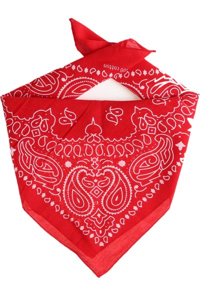 Çetin Kırmızı Şal Desen Damla Bandana